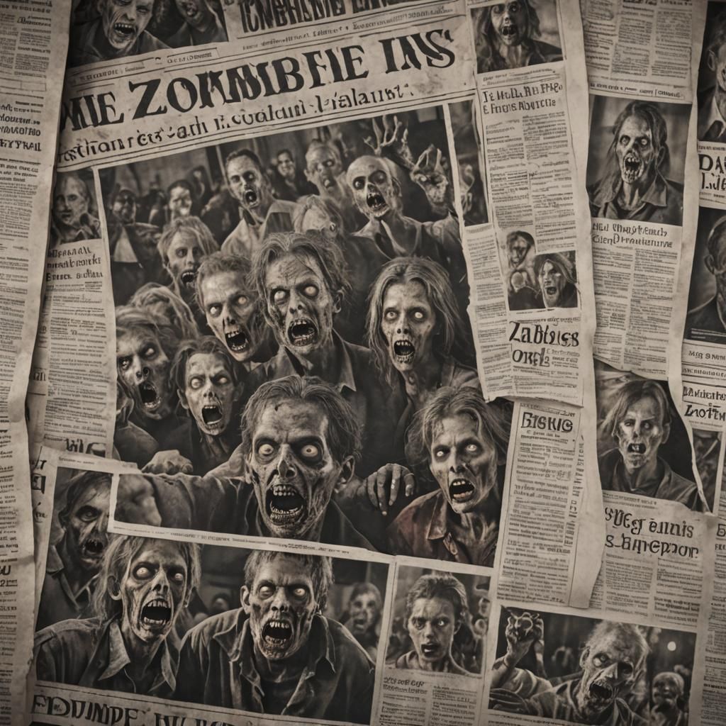 "Zombies!" Newspaper Headlines - AI Generated Artwork - NightCafe Creator