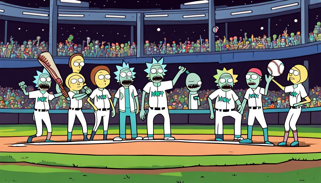 Intergalactic baseball of RickS and MortyS - AI Generated Artwork ...