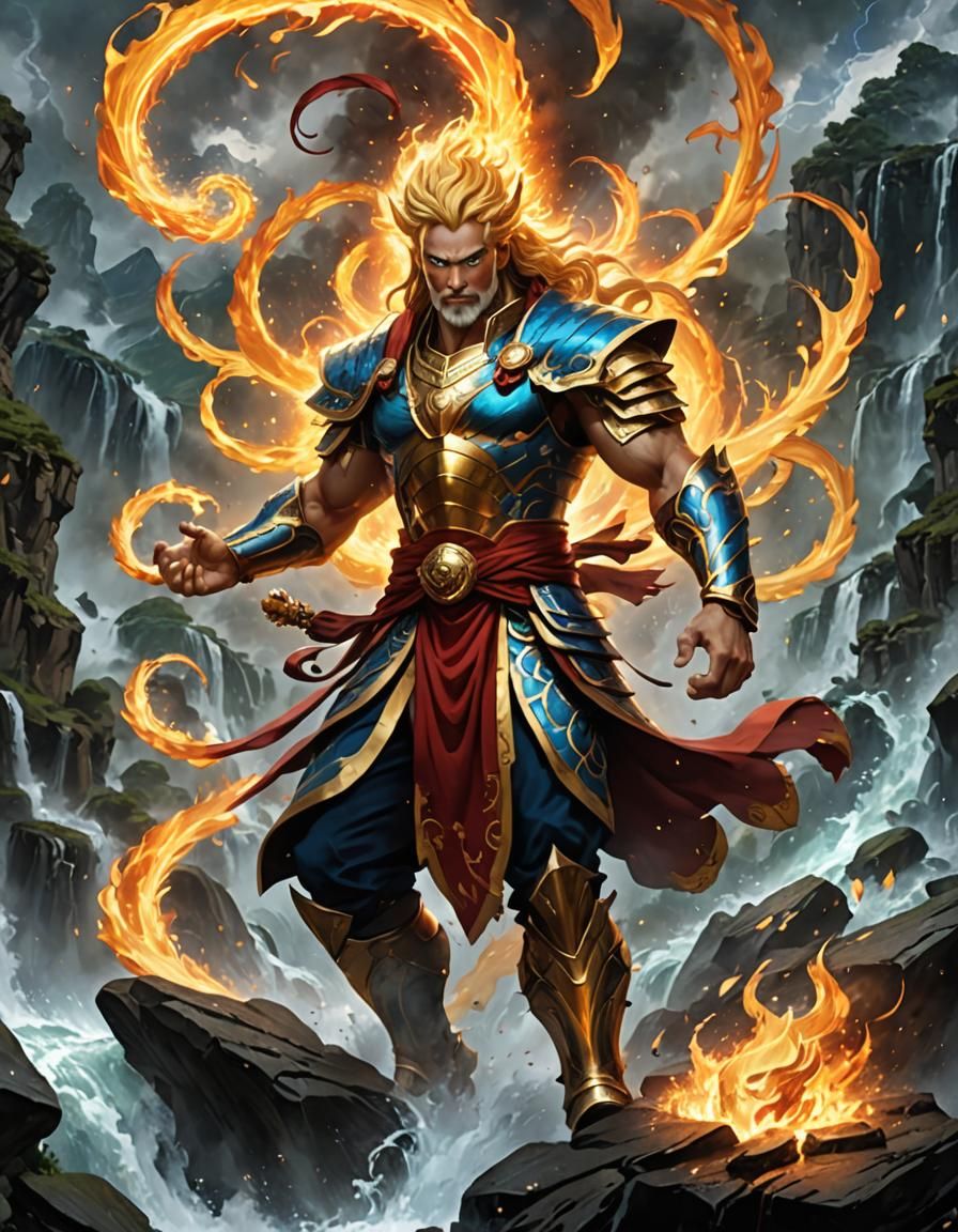 Avatar Roku commanding all four elements - AI Generated Artwork ...