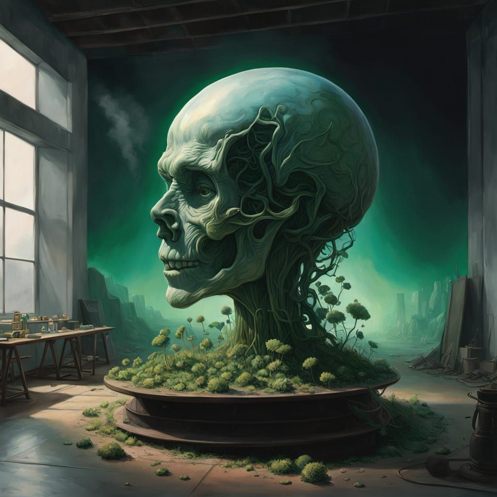 Vibrant Sprouts Emerge from Cosmic Dust in Dreamli... - AI Art