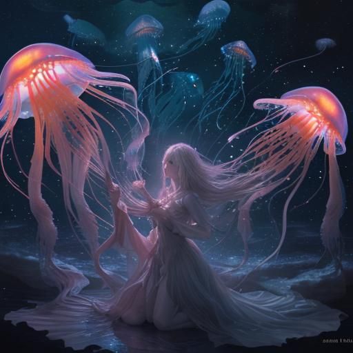 highly intricately detailed shot of beautiful celestial glowing fire ...