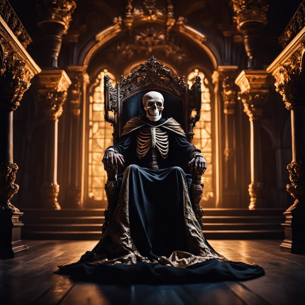 Skeleton King - Hyperrealistic Skeleton in Regal Robes