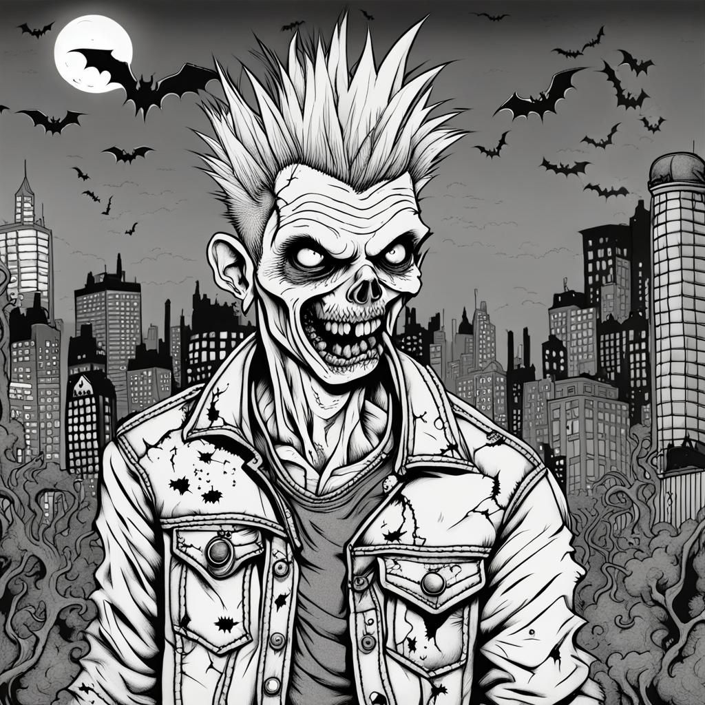 grunge zombie lineart 2 - AI Generated Artwork - NightCafe Creator