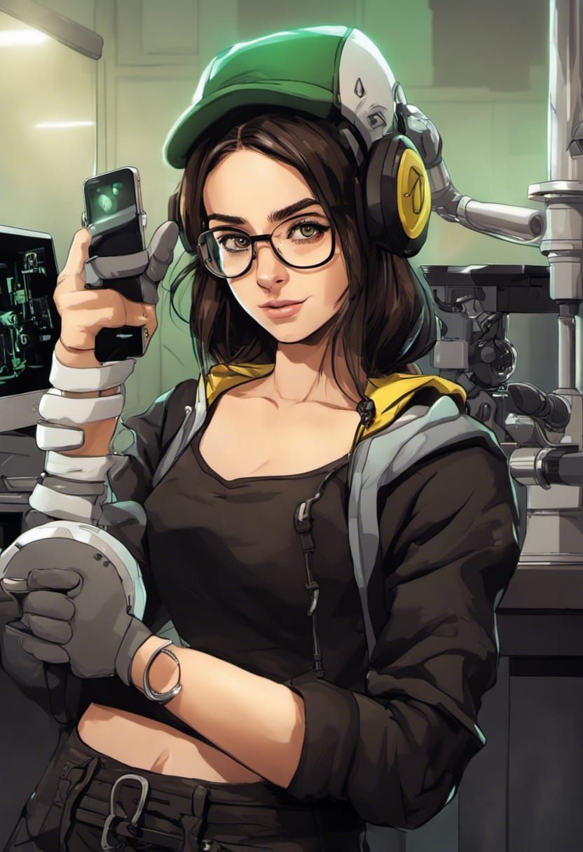 Tech girl - AI Generated Artwork - NightCafe Creator