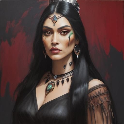 Goth Pocahontas - AI Generated Artwork - NightCafe Creator