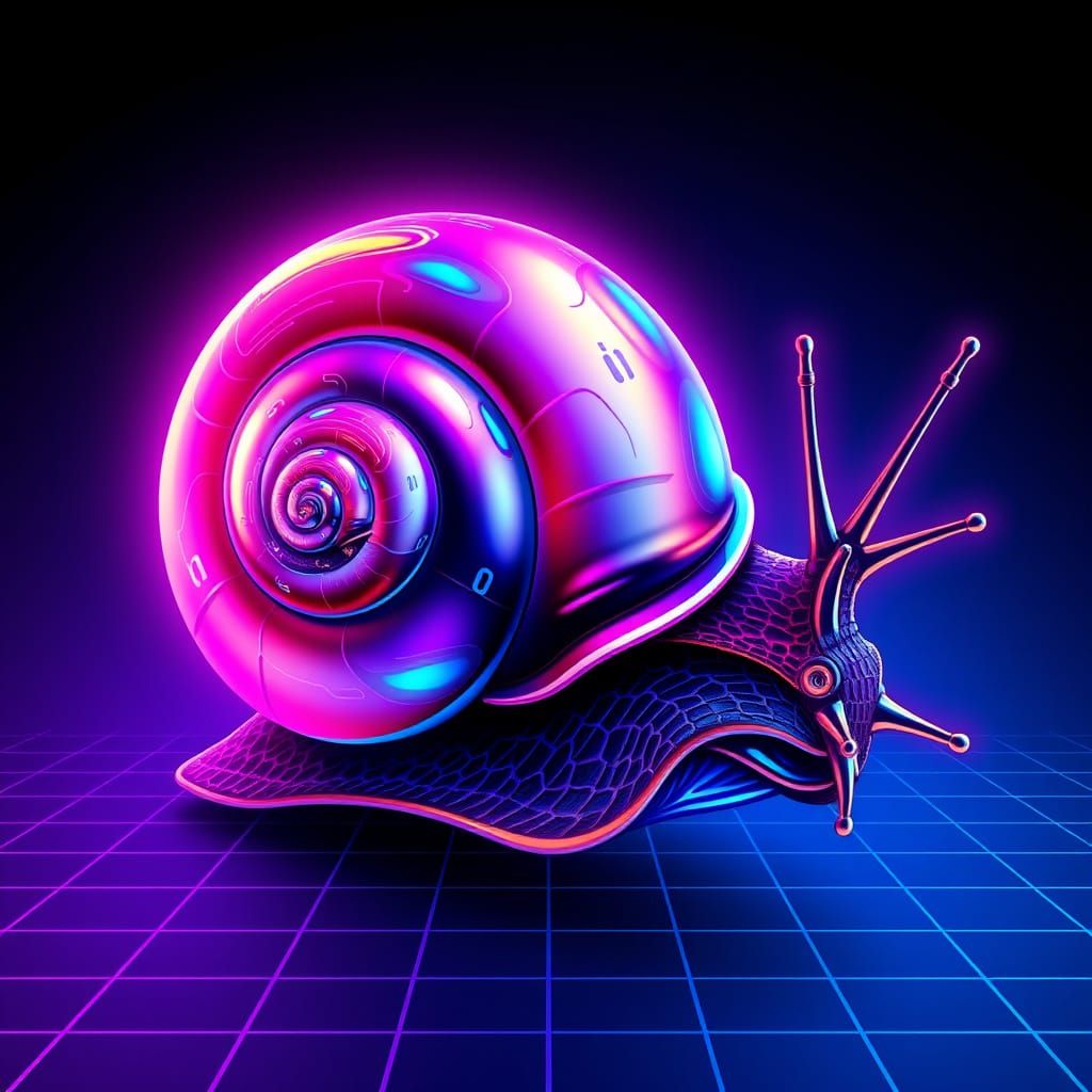 Snail (Fashbean.com) - Retro-Futuristic Snail Shell in Neon...