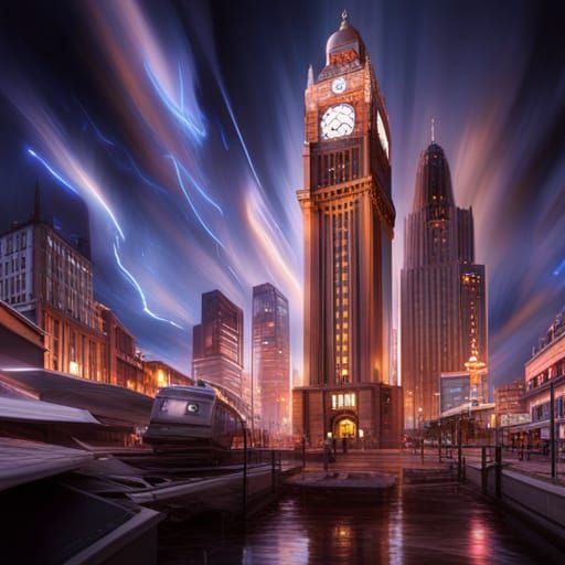 Clock Tower - AI Generated Artwork - NightCafe Creator