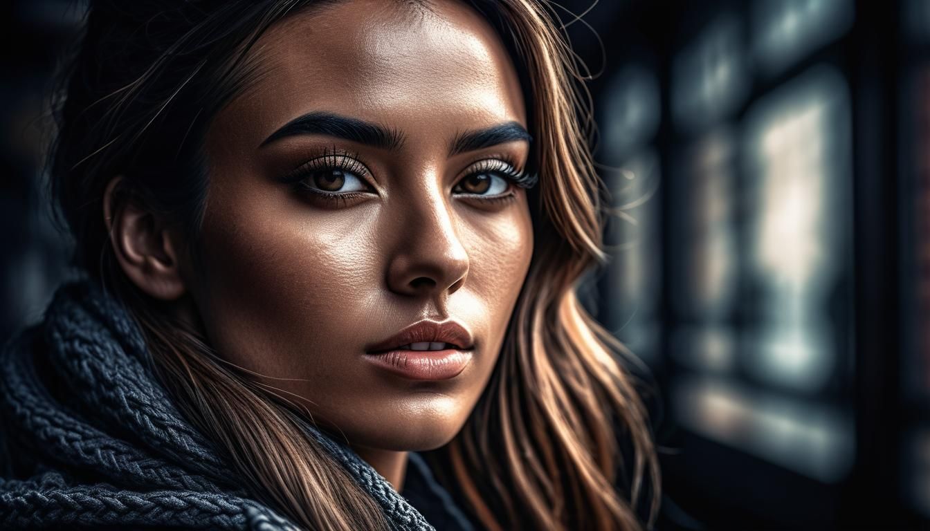 Depiction of a young female model. intricate details, HDR, beautifully ...