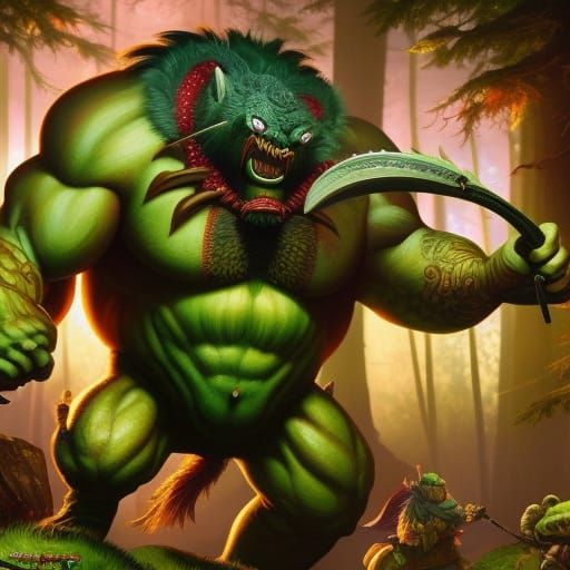 A Insanely Detailed Fantastical and Whimsical Painting of an Ogre; The ...