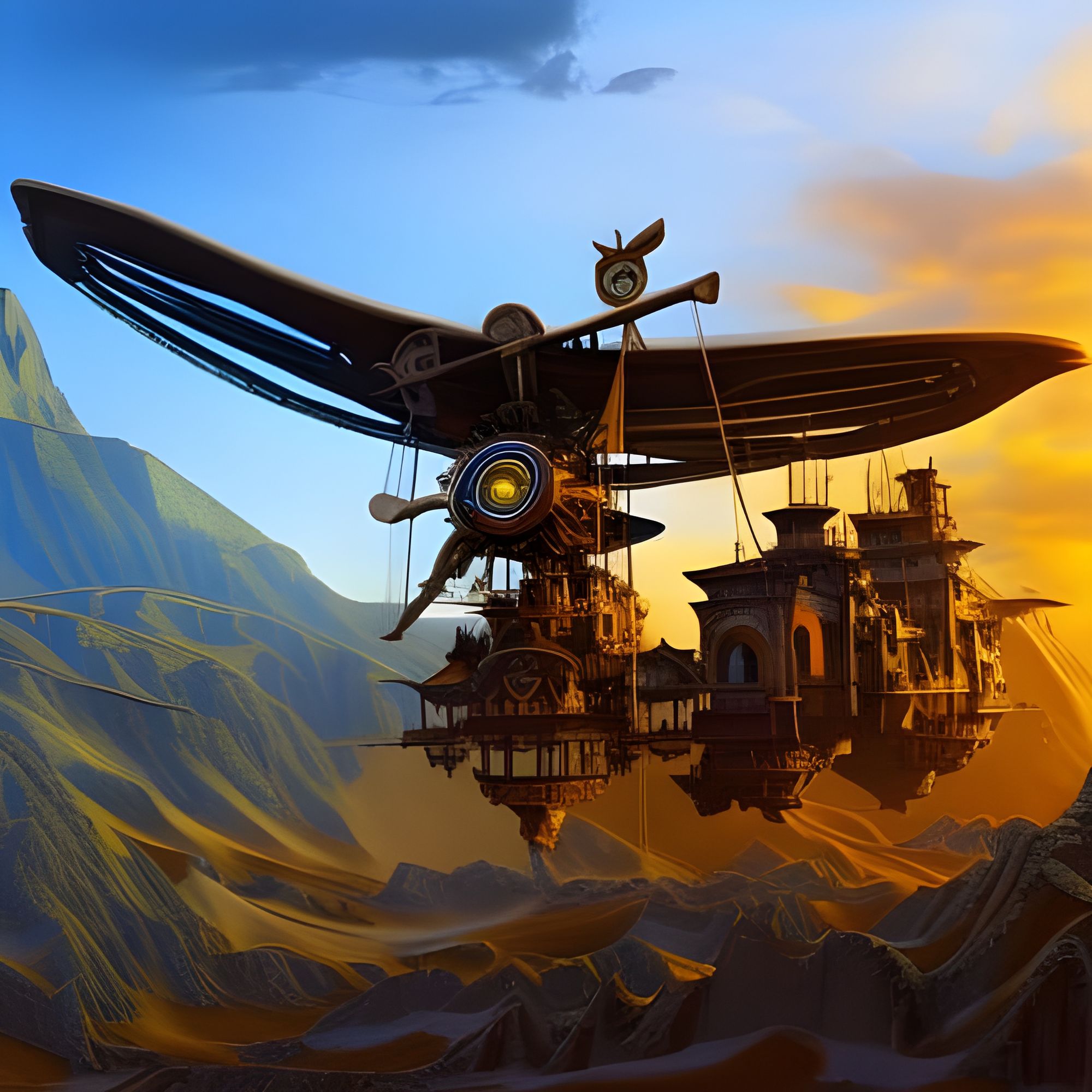 Mechanical clockwork flying machine from the renaissance, made ...