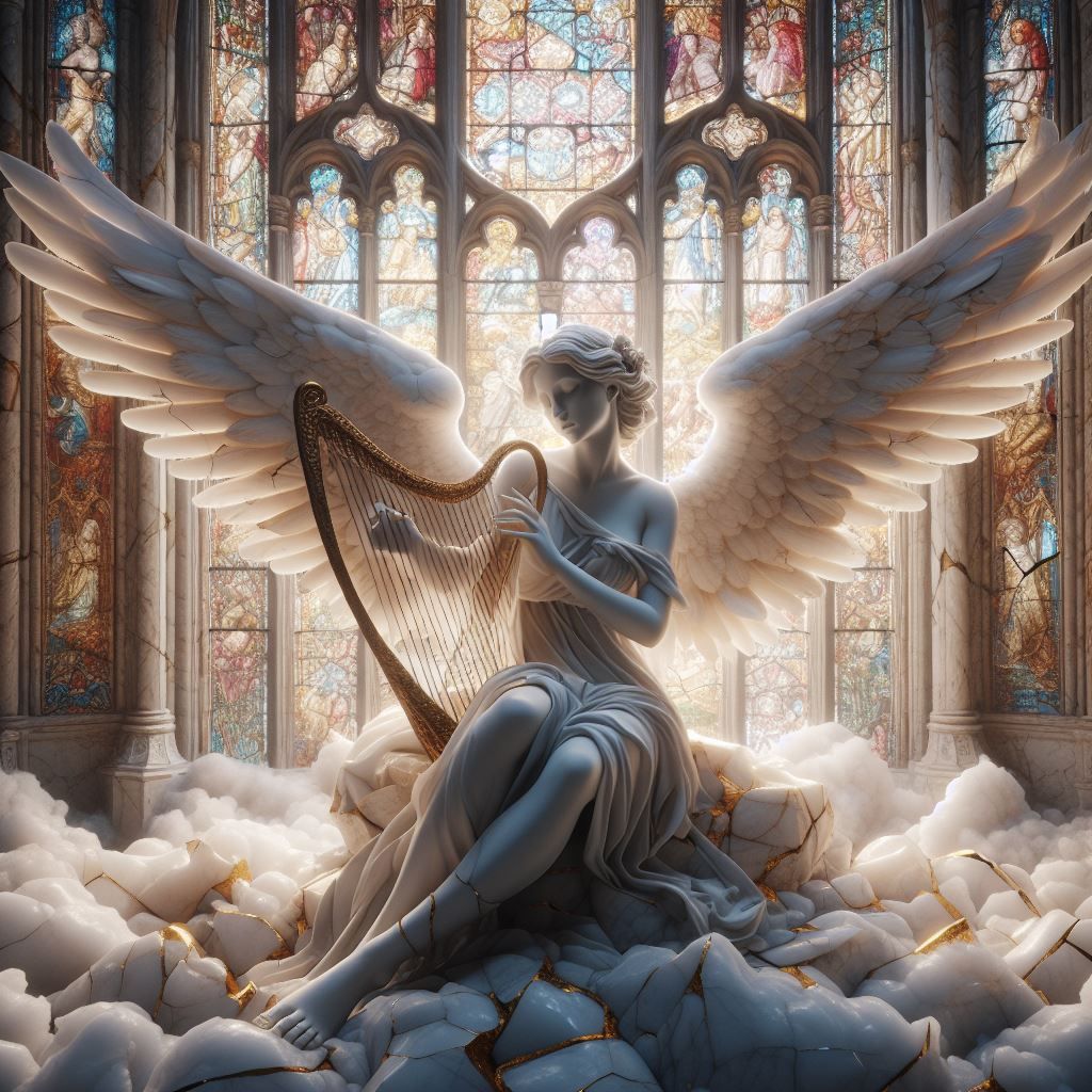 Angel playing Harp - AI Generated Artwork - NightCafe Creator