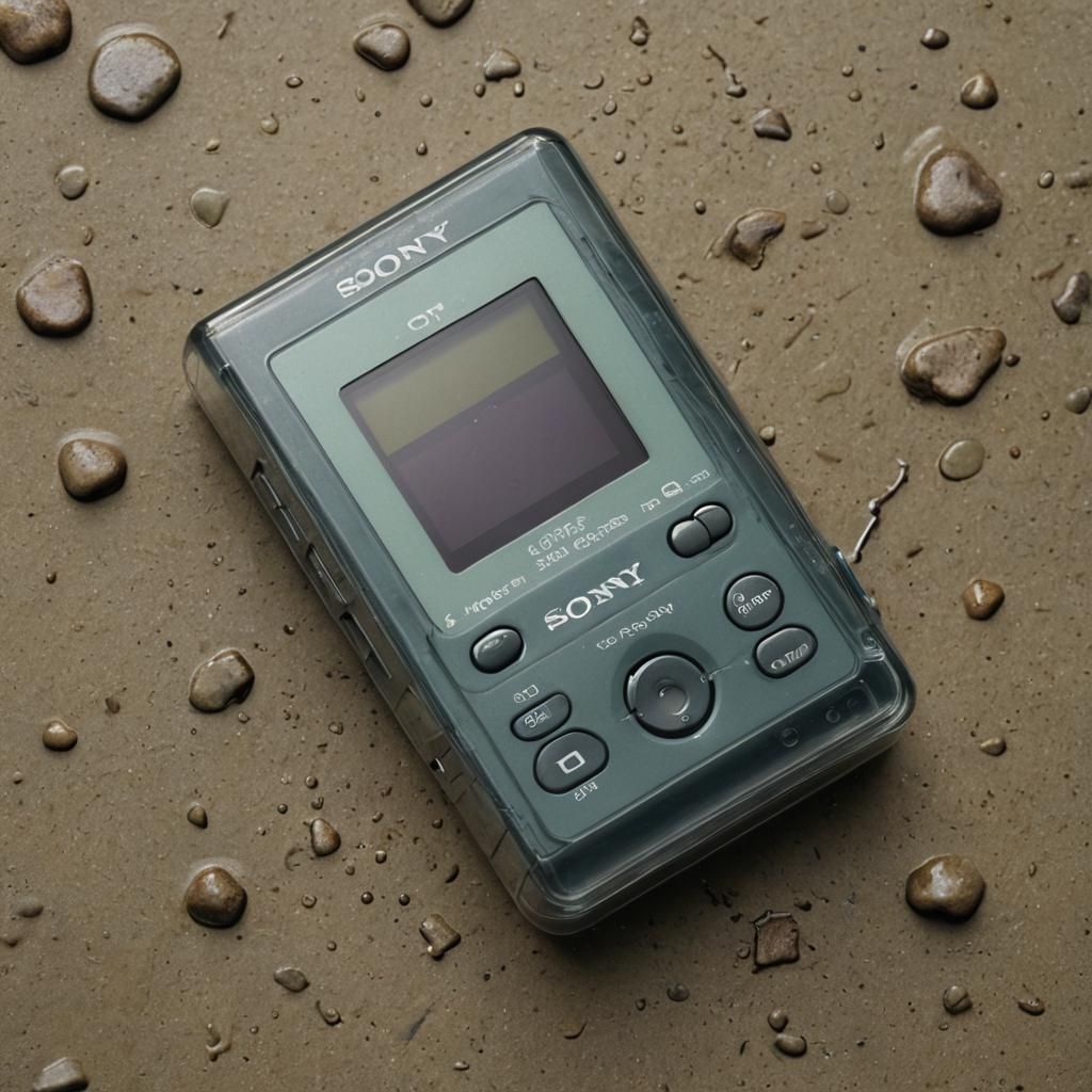 an early model Sony .mp3 player, manufactured in 2003, within a ...