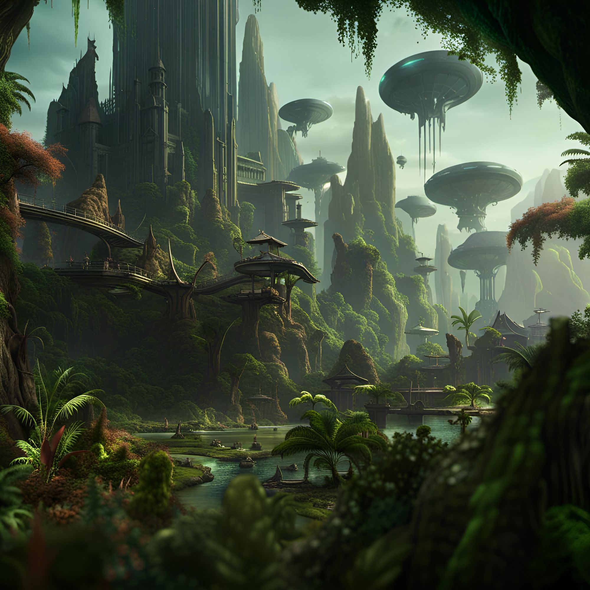 Aliencity in the jungle : r/nightcafe