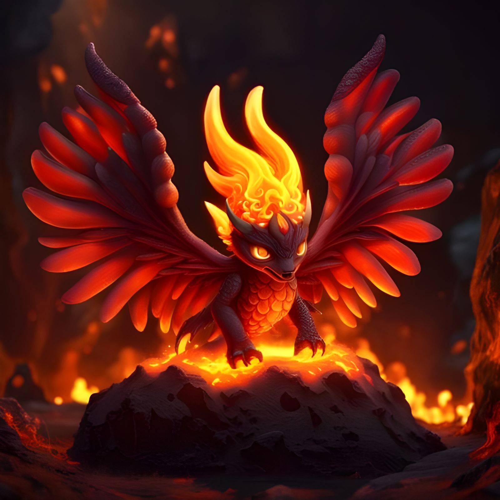 cute little fire creature - AI Generated Artwork - NightCafe Creator