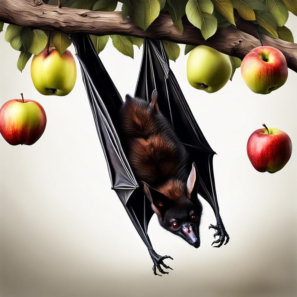 Bat trying to catch falling apple - AI Generated Artwork - NightCafe ...