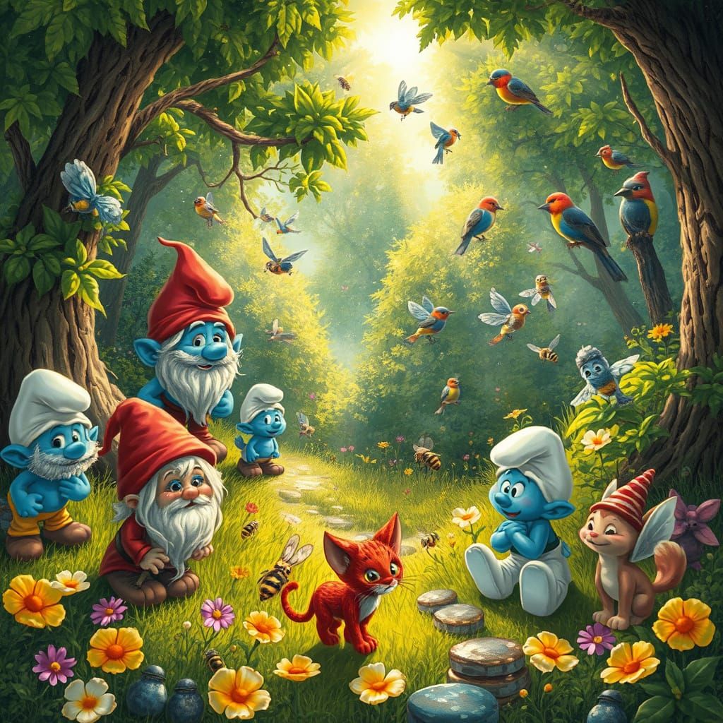 Enchanted Forest Whimsy in Style of Fantasy Artist... - AI Art