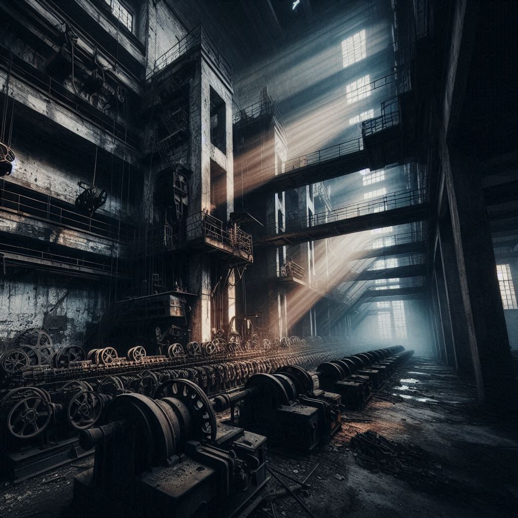 abandoned socialist textile factory - AI Generated Artwork - NightCafe Creator