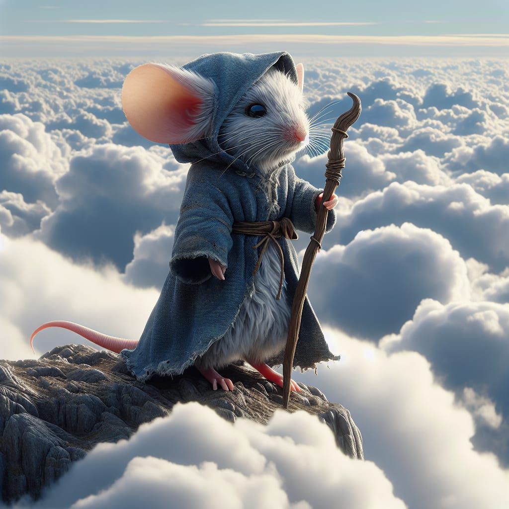 The mouzard - Mouse Adventurer on Sky Castle Precipice in Me...