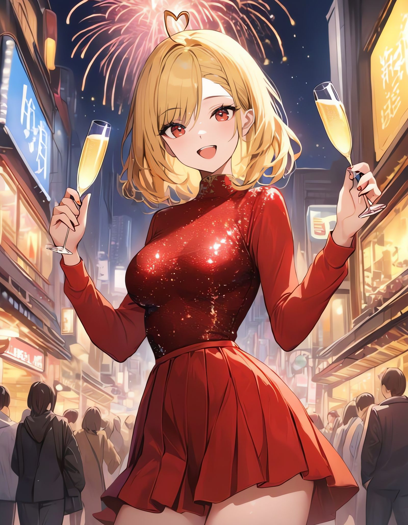 ruby - Happy Lone Cowgirl in Cityscape