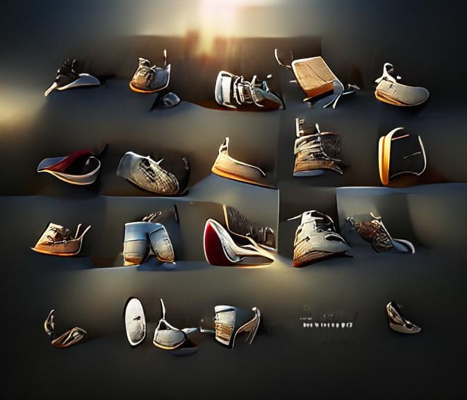 Twenty different shoes concept art 3d render hd CryEngine Behance - AI ...