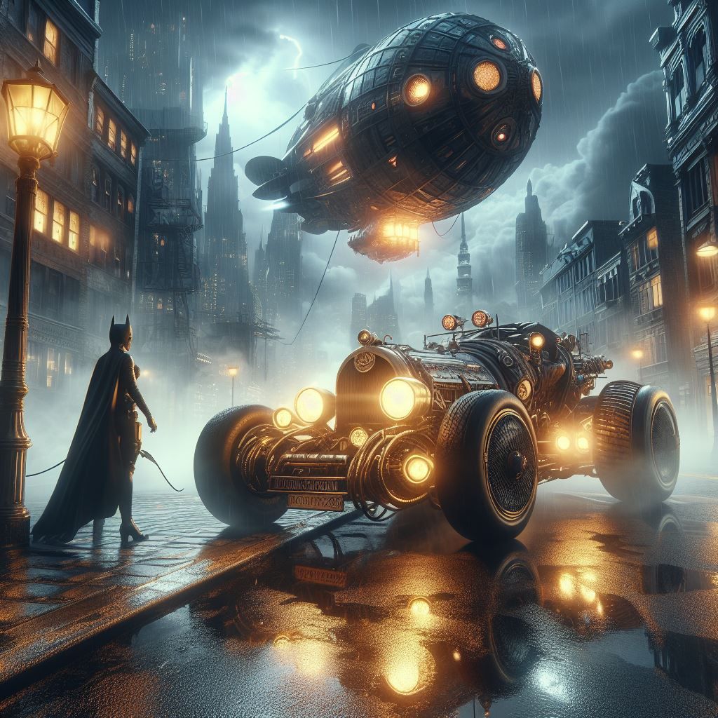 Batmobile and Catwoman - AI Generated Artwork - NightCafe Creator