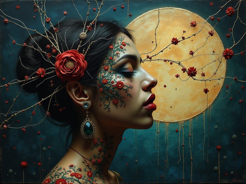 Kalisions of Marash Embroidered Soutache in Broken Electrical Moonlight