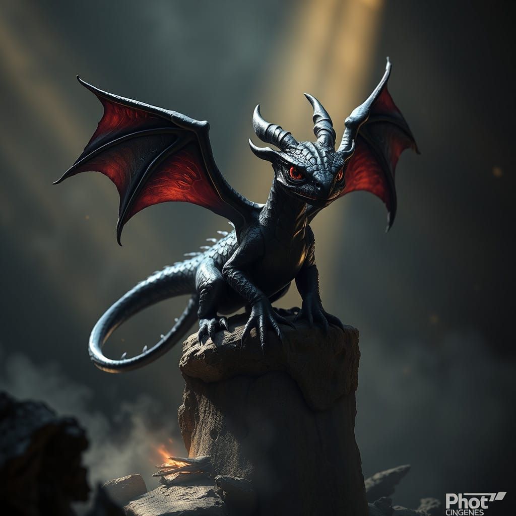 Infernal Drakes - Ethereal Dragon in Obsidian Scales, Aglow ...