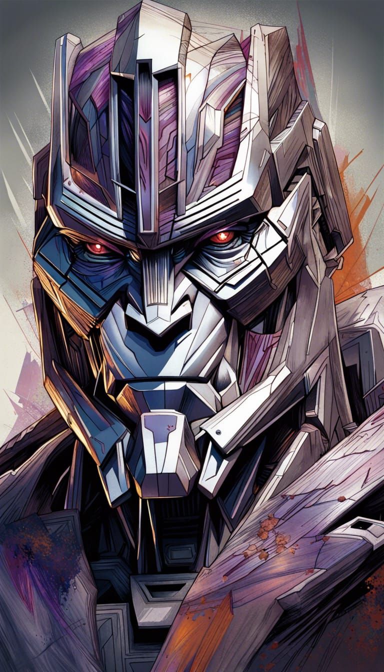 Portrait of Megatron by Alex Ross - AI Generated Artwork - NightCafe ...