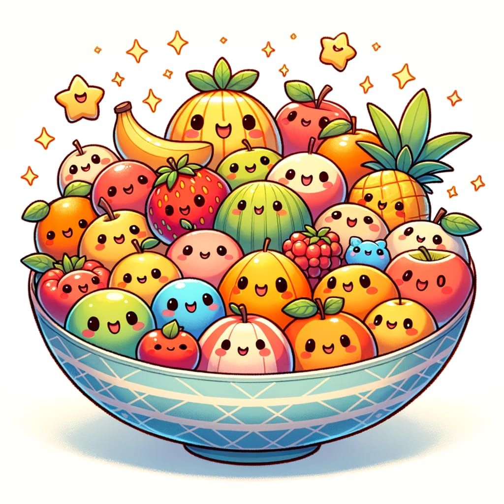 Cute Snacks - Chibi Fruits in Miniature Harmony