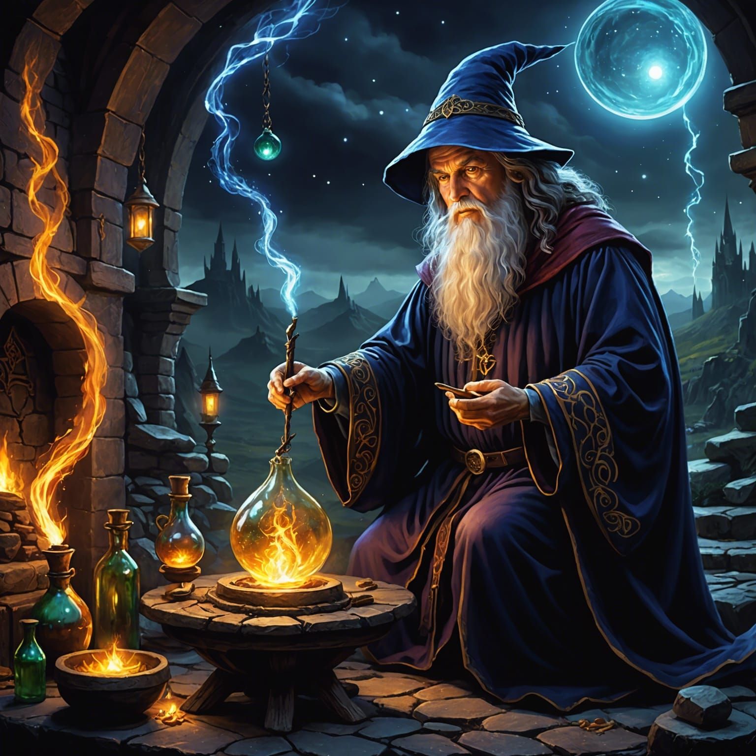 Wizardry Whirl: The Alchemical Cosmos - AI Generated Artwork ...