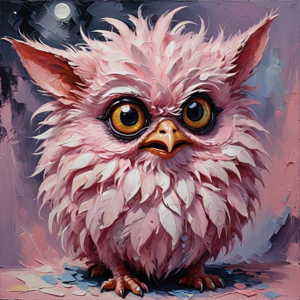 Impasto style: pink gremlin, oil painting - AI Generated Artwork ...