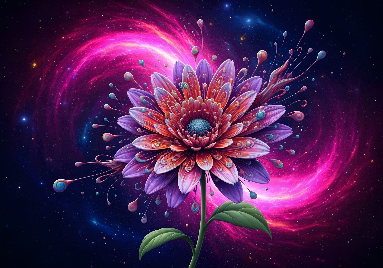 Flower - Hyperrealistic Flower in Golden Sunset Light