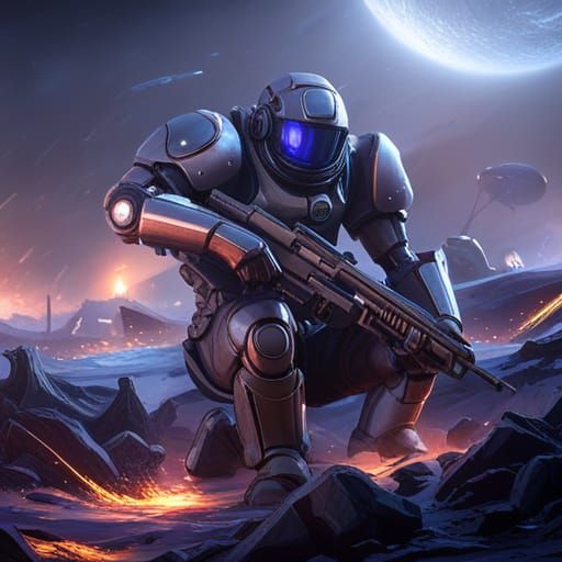 Humanoid robots and aliens war ,mass weapons - AI Generated Artwork ...