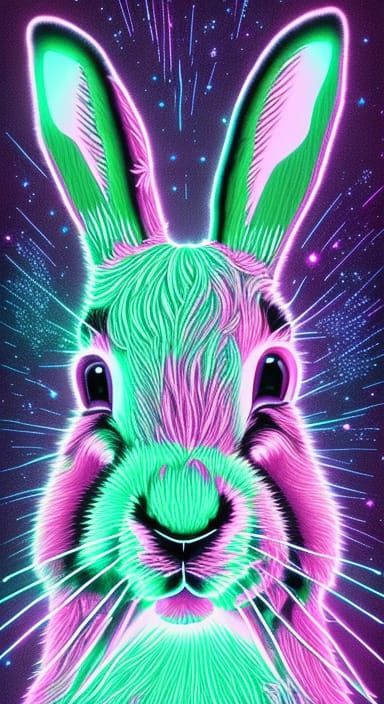 Neon Bunny - AI Generated Artwork - NightCafe Creator