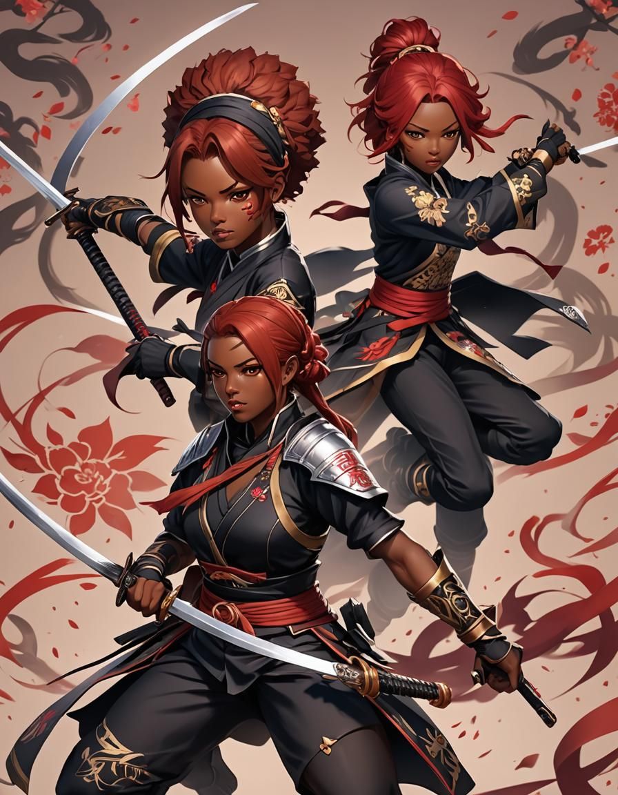 A detailed illustration of cute (((brown skin African American))) girl ...