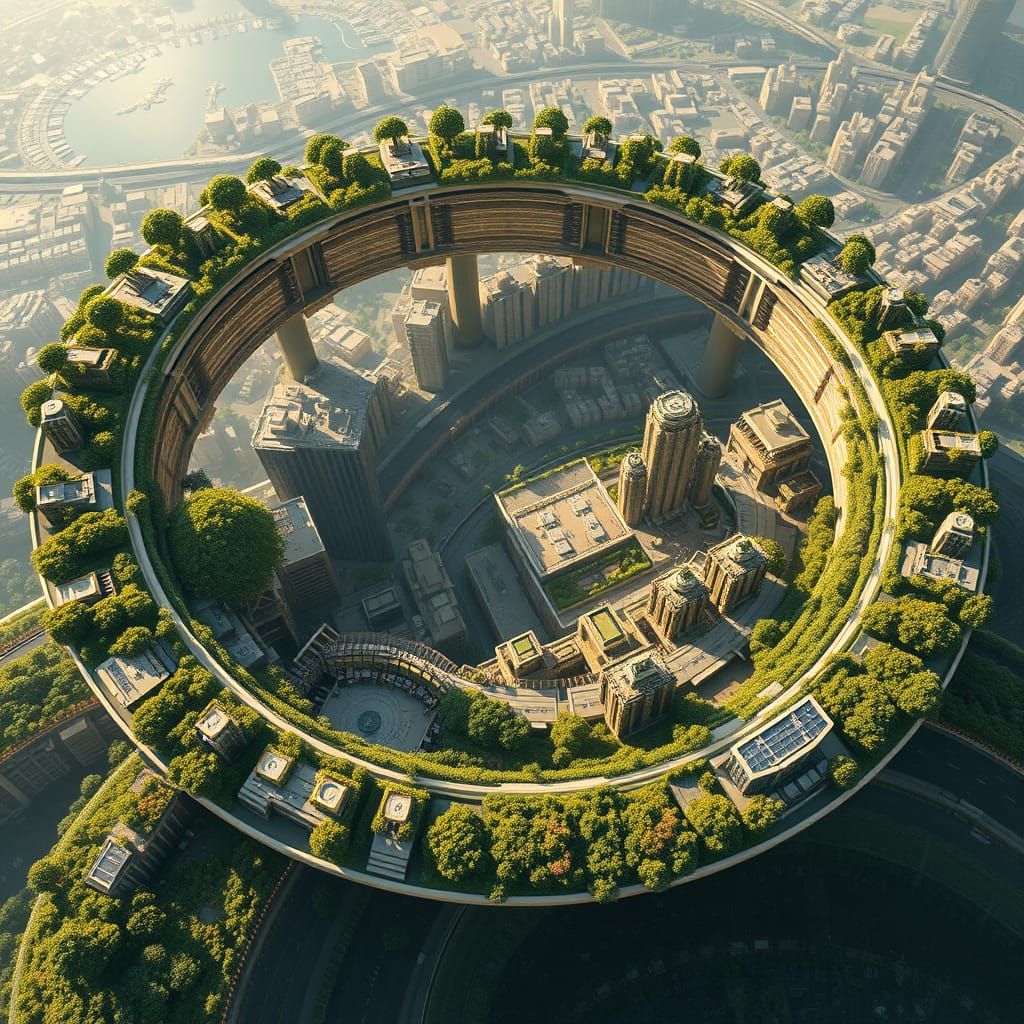 Razed City Circle - Sustainable Futuristic Metropolis in So...