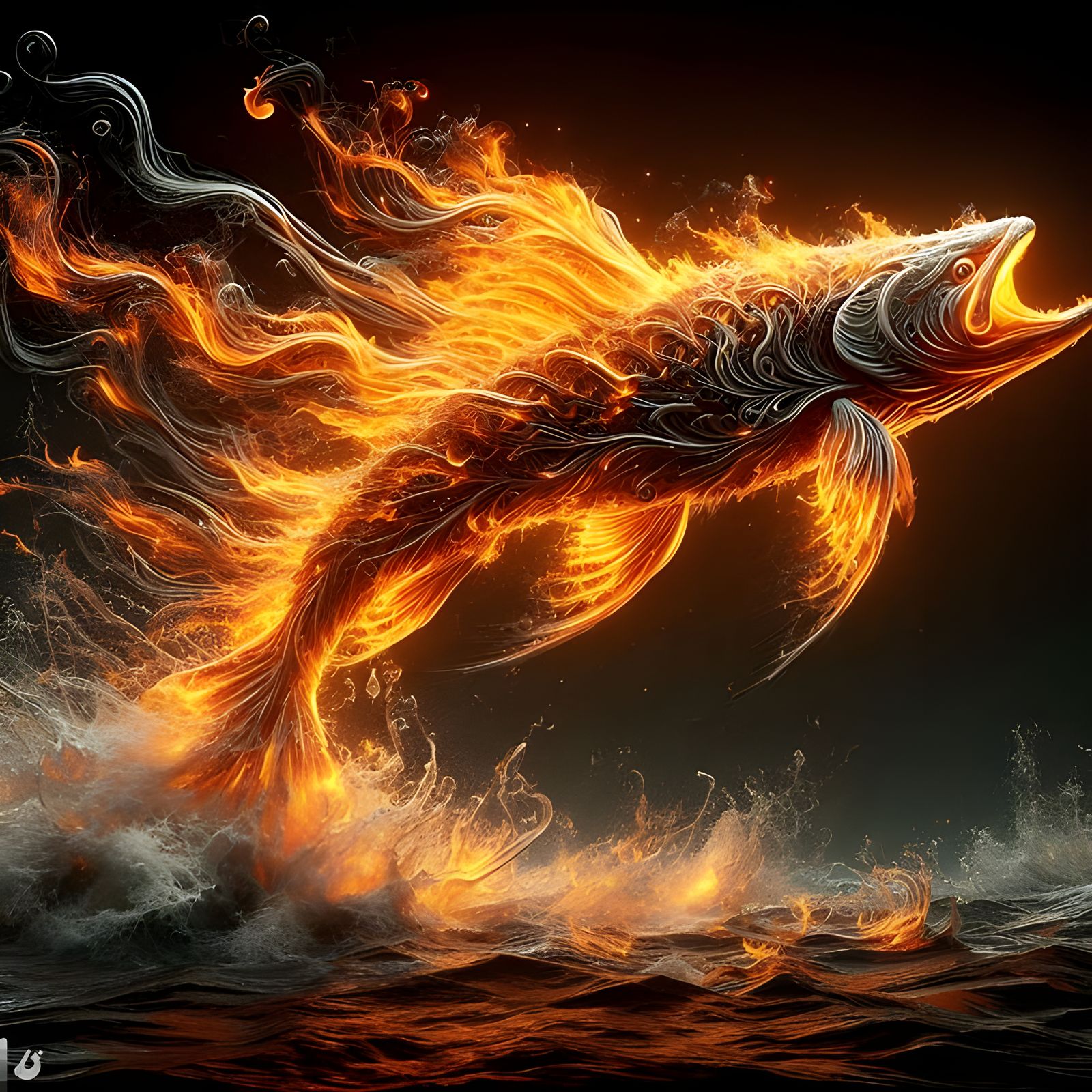 Flaming Fish - AI Generated Artwork - NightCafe Creator