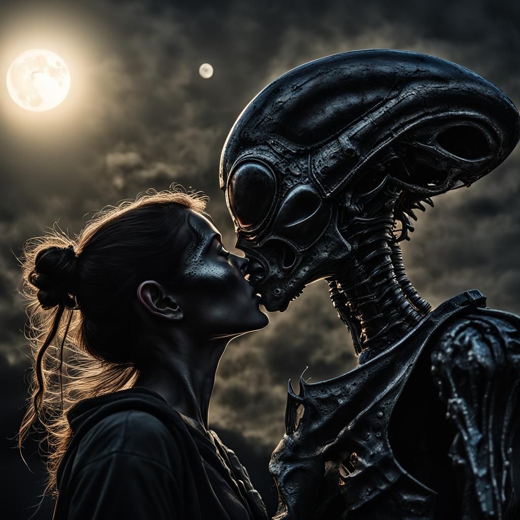 Alien kiss - AI Generated Artwork - NightCafe Creator