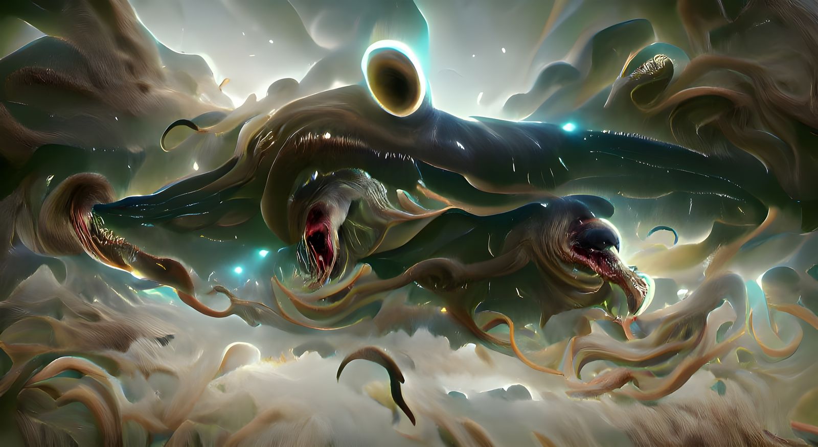 Monster manta flying through the aether - AI Generated Artwork ...