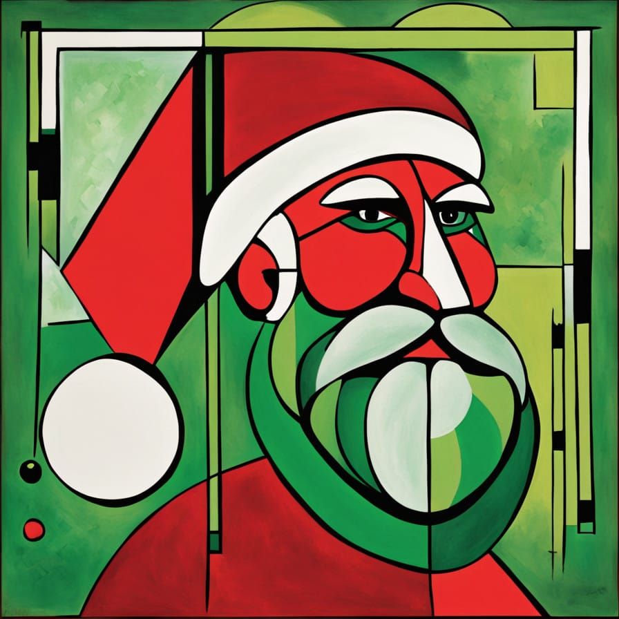 Santa Claus in Cubist Art Style - AI Art