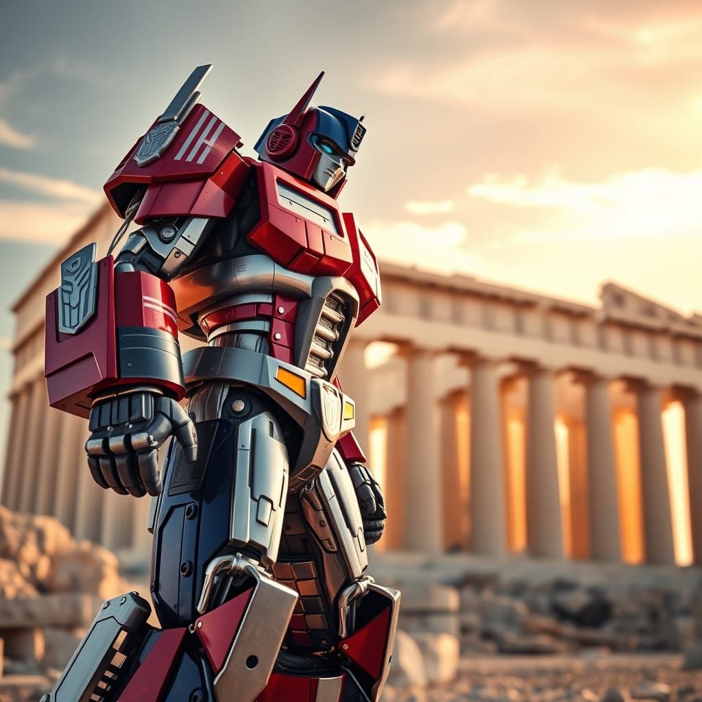 Optimus prime in ancient Greece - Autobot Leader Stands Vig...