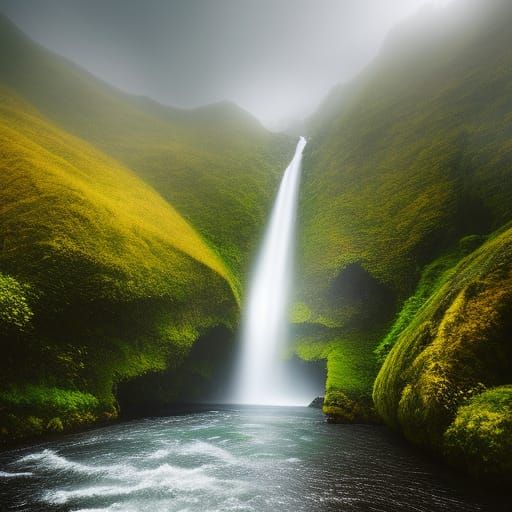 torrential rain landscape detailed matte painting storybook style ...