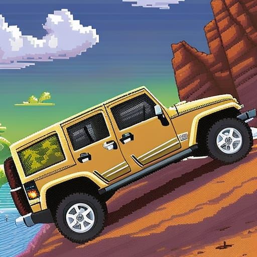 pixel art Jeep - AI Generated Artwork - NightCafe Creator