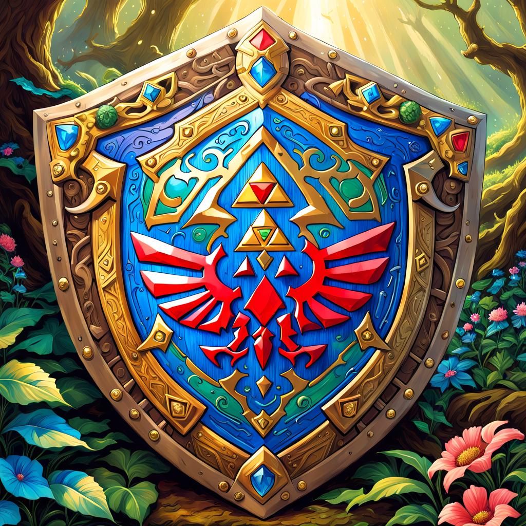 The Hylian Shield from The Legend of Zelda (Blue Pencil XL) - AI ...