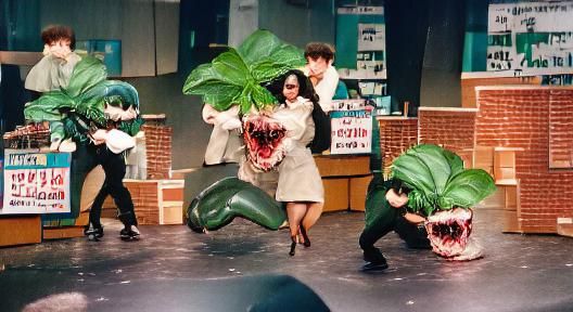 Still from the High School production of Little Shop of Horrors in 1999 ...