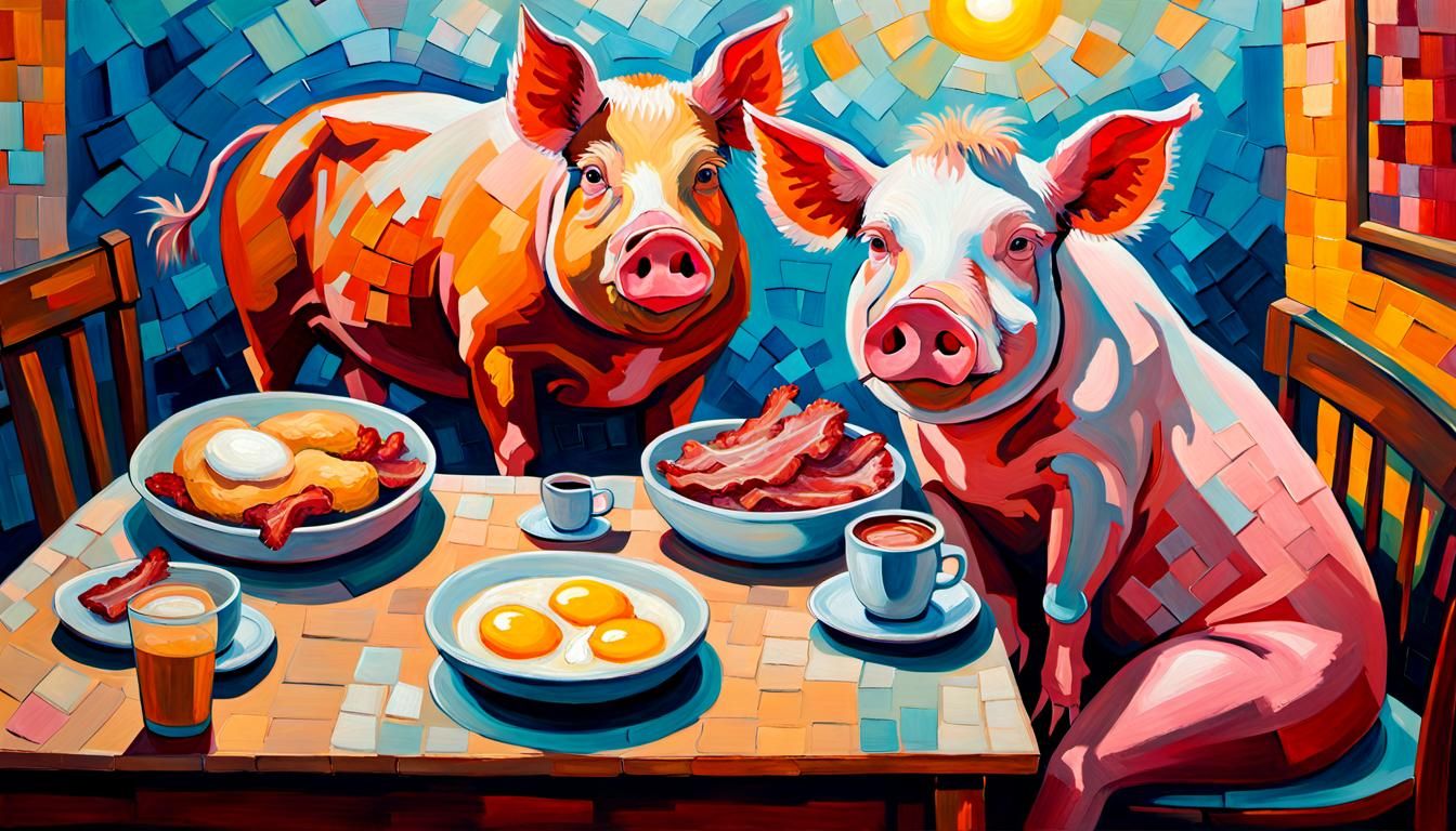 Ironic Breakfast Feast - AI Generated Artwork - NightCafe Creator