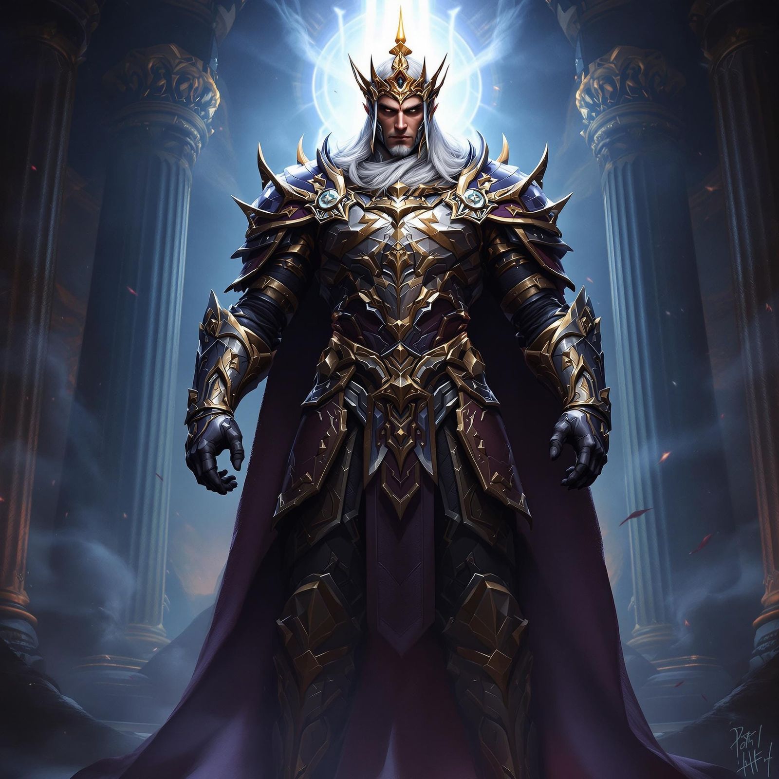 Epic Regal Portrait with Ornate Armor and Majestic... - AI Art