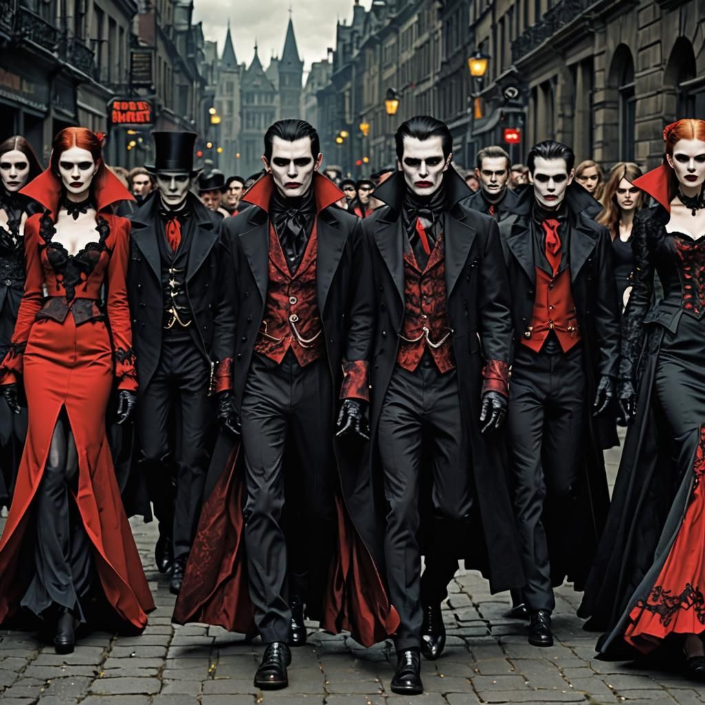 Vampire fashion parade - AI Generated Artwork - NightCafe Creator