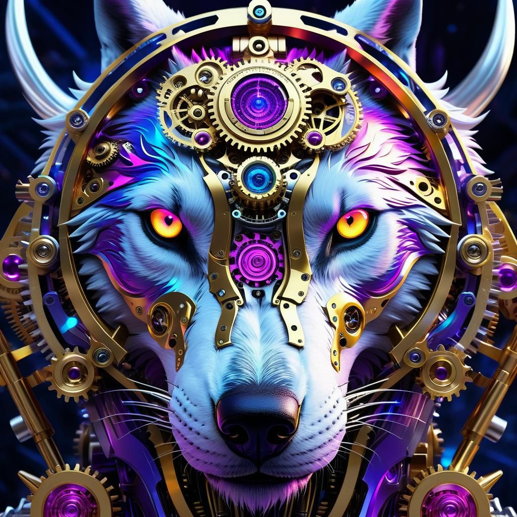 Mecha Wolf - AI Generated Artwork - NightCafe Creator