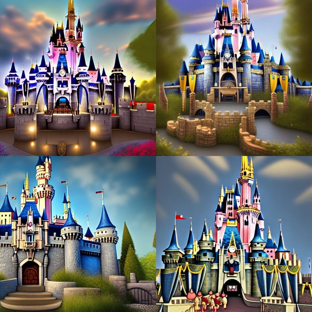 A realistic Disney castle - AI Generated Artwork - NightCafe Creator